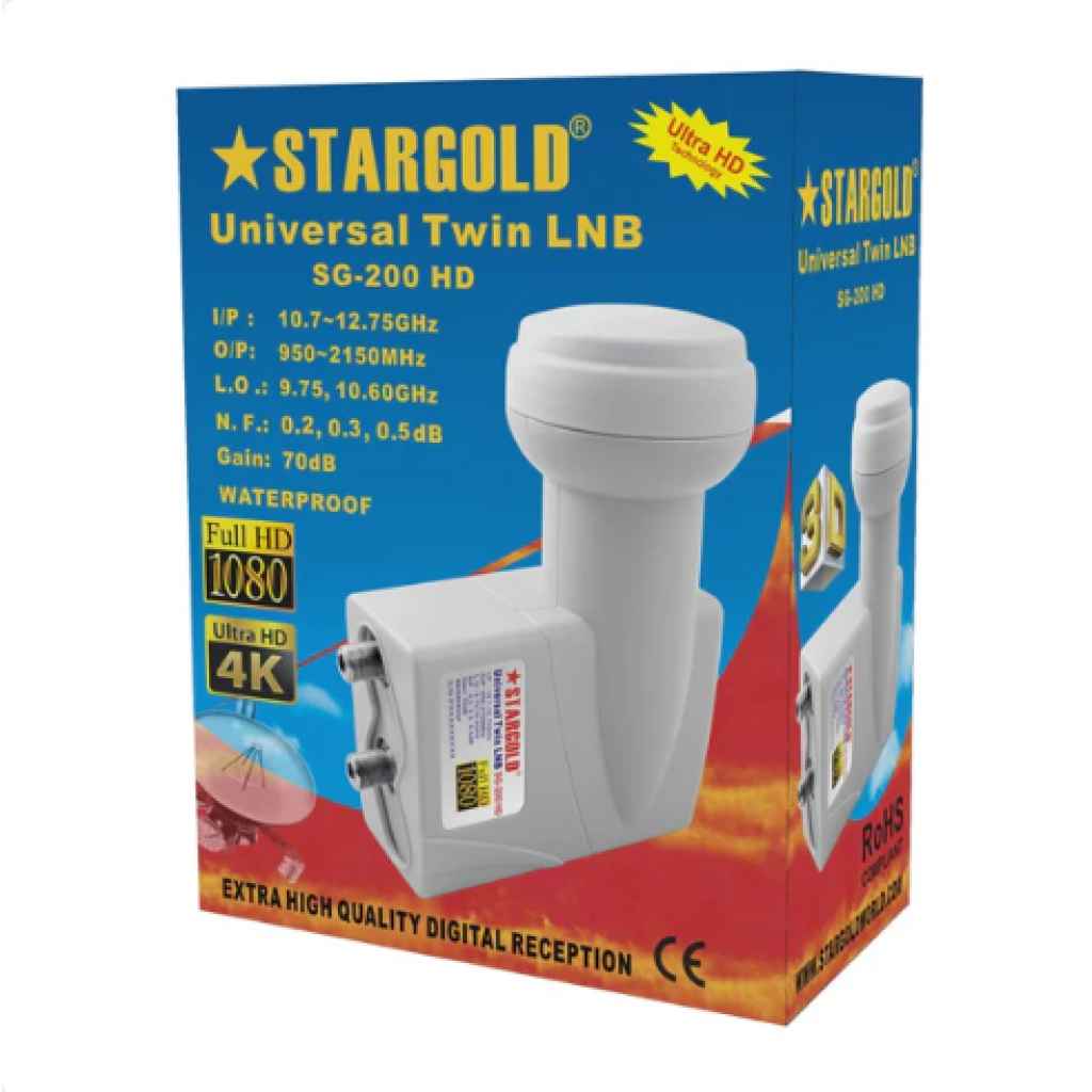 STARGOLD Gain 70dB Ultra Universal Two Way Satellite Dish Twin LNB SG-200 HD | +254720548999
